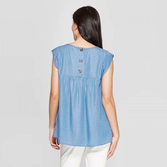 Knox Rose | Tops | Nwt Knox Rose Top With Embroidery Large Blue | Poshmark